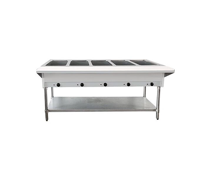 Omcan FW-CN-0005-NG 5 Pan Open Well Natural Gas Steam Table with ...