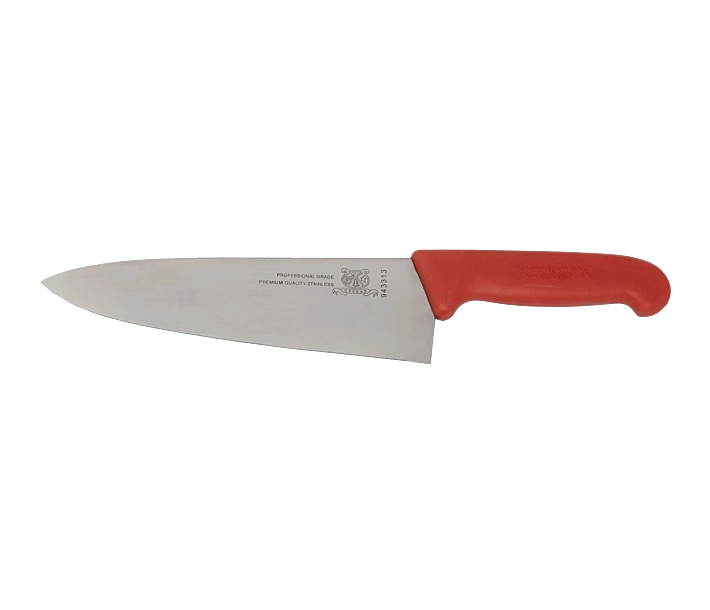 Omcan 8" Medium Cook Knife with Red Super Fiber Handle | Zanduco US