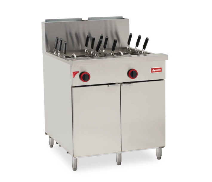 Omcan Double Tank Pasta Cooker, Natural Gas with 12 Basket - 140,000 ...