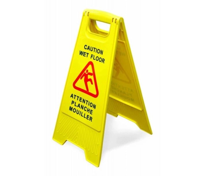 A-Shape Caution Sign - English/French Yellow | Zanduco US