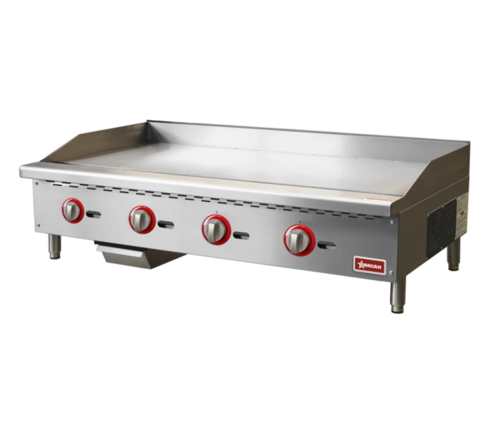 Omcan Countertop Gas Griddle with Manual Control, Burners, Natural Gas ...