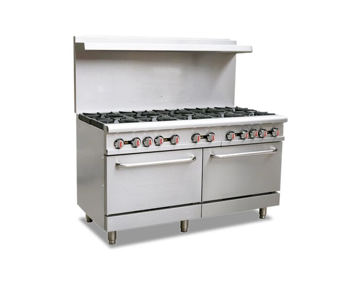 Omcan 60" Commercial Range Natural Gas with 10 Burners and 2 Oven ...