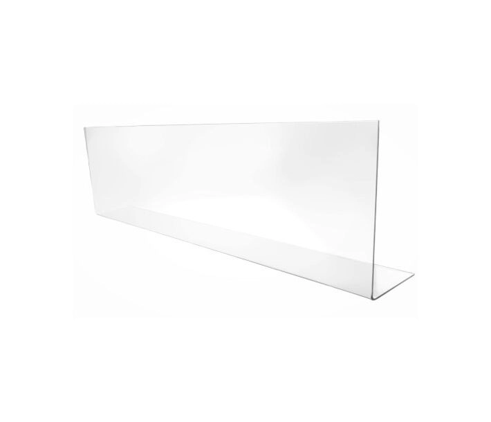 Omcan 29″ L-Shaped Clear Divider with 4″ Base x 8″ Height | Zanduco US