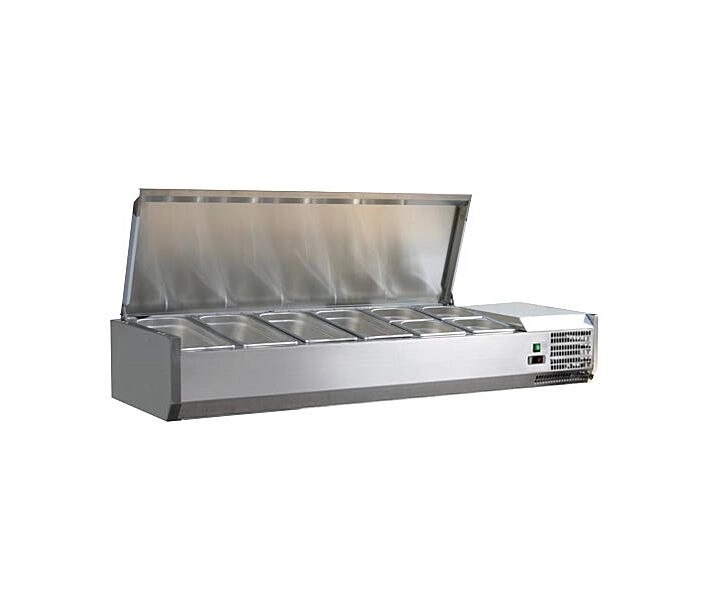Zanduco 58" Refrigerated Topping / Prep Rail with Stainless Steel Cover ...