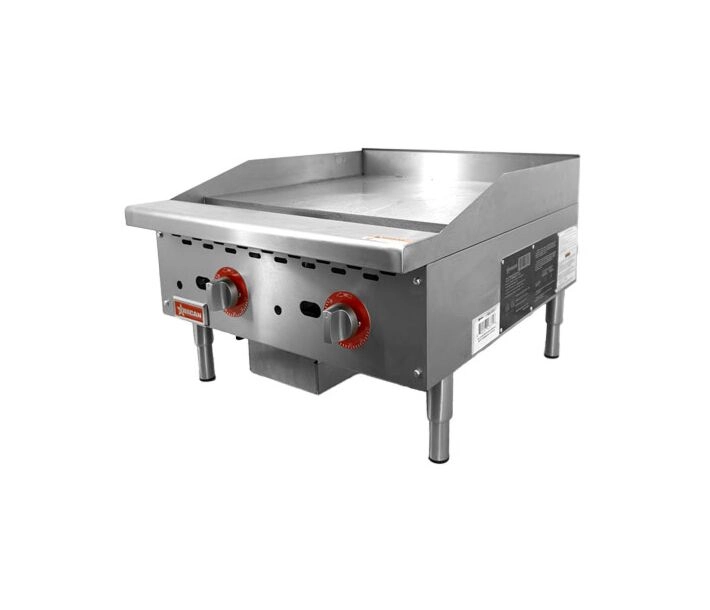 Omcan 24" Countertop Gas Griddle with Thermostat Control - 2 Burners ...