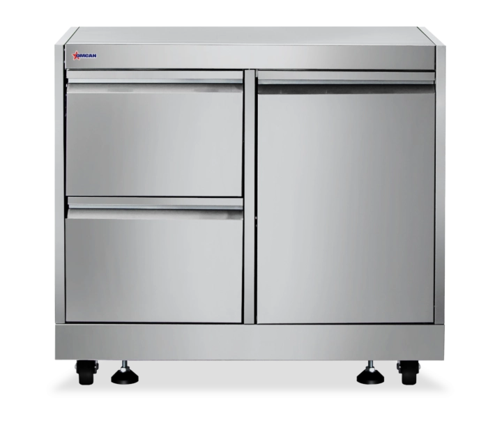 Omcan 32" Stainless Steel Cabinet Stand with Gas Tank Cabinet and 2 ...