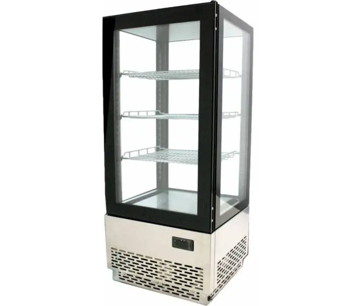 Zanduco 17" Countertop Refrigerated Showcase with Four Sided Glass and ...
