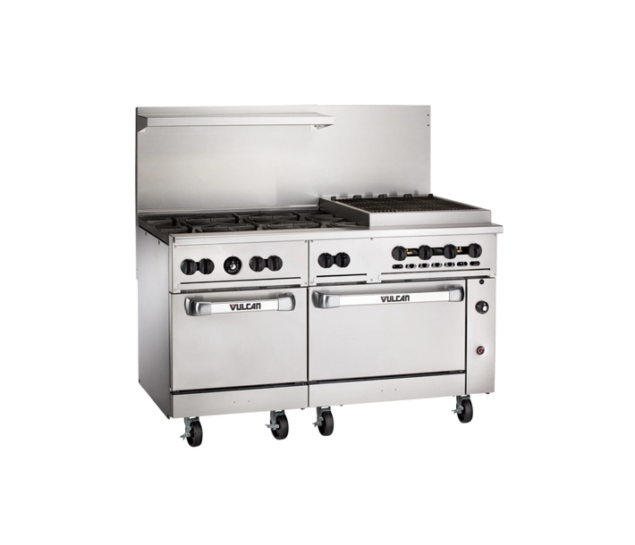 Vulcan 60SS-6B24CBP Endurance Series 60" 6 Burner Range with 24" Right ...