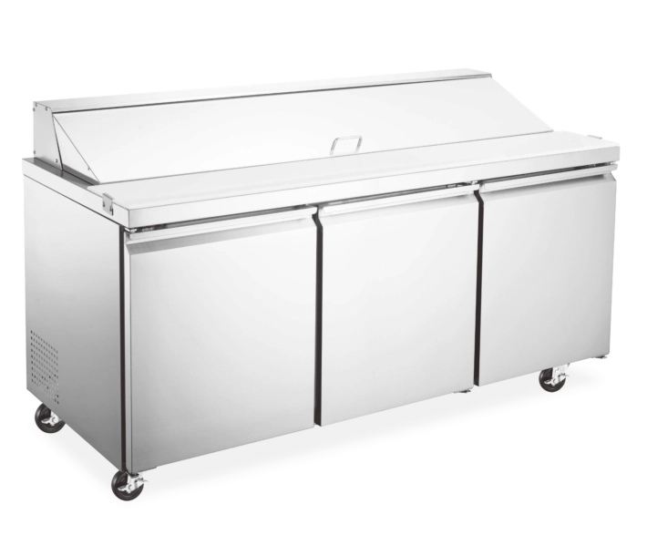 Aurora 70" Refrigerated Prep Table with 3 Doors 15.5 cu. ft. Capacity ...