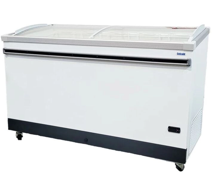 Celcold - CATF59 - 59.5" Angle Top Ice Cream Display Freezer with Glass ...