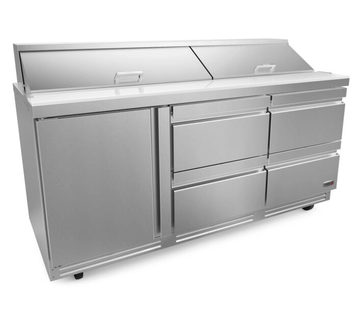 Fagor FST-72-18-D4-N 72 inch Sandwich Salad Prep Table with 1 Door 4 ...