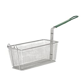 13 1/4" x 6 1/2" x 5 7/8" Nickel Plated Iron Fryer Basket with Front ...