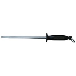 12" Sharpening Steel, Round, Black Handle | Zanduco US