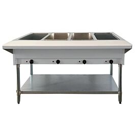 Zanduco 4 Pan Open Well Natural Gas Steam Table with Undershelf - 14000 ...