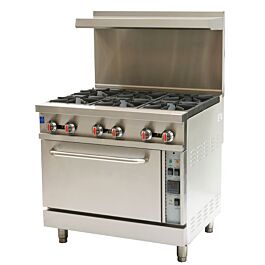 Omcan 6 Burner 36" Commercial Range with Convection Oven - 211,000 BTU ...