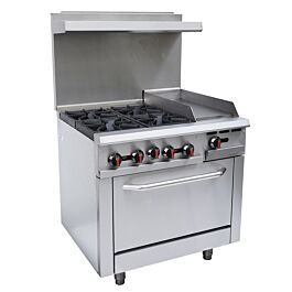 Zanduco 36" Commercial Range Oven w/ 12" Griddle and 4 Burners ...