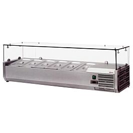 Omcan Scratch and Dent 59" Refrigerated Topping Rail with Sneeze Guard ...