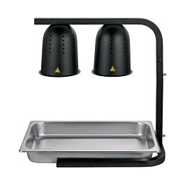 Black 2 Bulb Heat Lamp / Food Warmer with Pan - 500 Watts | Heat Lamps ...
