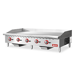 Omcan 60" Countertop Gas Griddle with Manual Control, 5 Burners ...