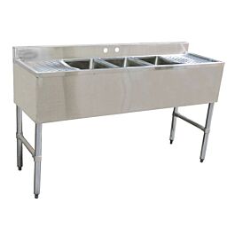 Under Bar Sink 3 Compartment (10x14x10) with 2 Drainboards | Zanduco US