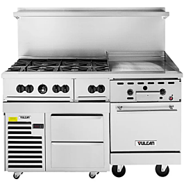 Vulcan 60RS-24GT6B Endurance Series 60" 6 Burner Range with 24" Right ...