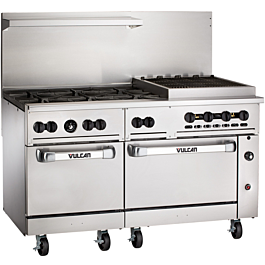 Vulcan 60SC-6B24CB Endurance Series 60" 6 Burner Range with 24" Right ...