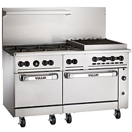 Vulcan 60SS-6B24CBN Endurance Series 60" 6 Burner Range with 24" Right ...