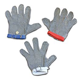 Omcan 5 Finger Mesh Reversible Gloves, Stainless Steel | Zanduco CA