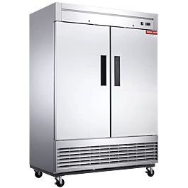 New Air NSF-115-H 54.5" 2-Solid Door Stainless Steel Reach-In Freezer with 1154L Capacity - 115V ...