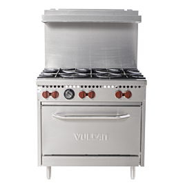 Vulcan SX36-6B 36" 6-Burner Liquid Propane Range with Standard Oven ...